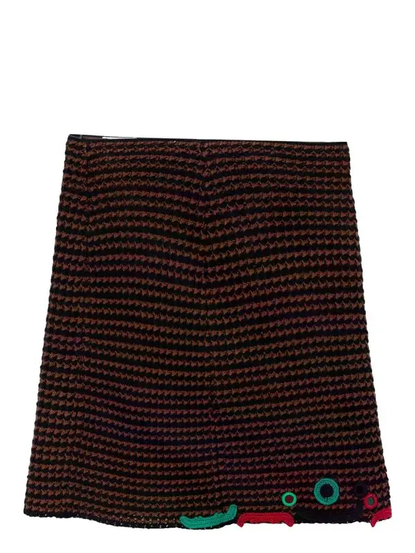 Prada Spring 2005 Crochet Skirt - Brown