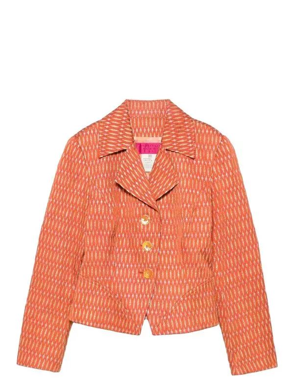 Christian Lacroix 1980s Patterned Jacquard Jacket - Orange