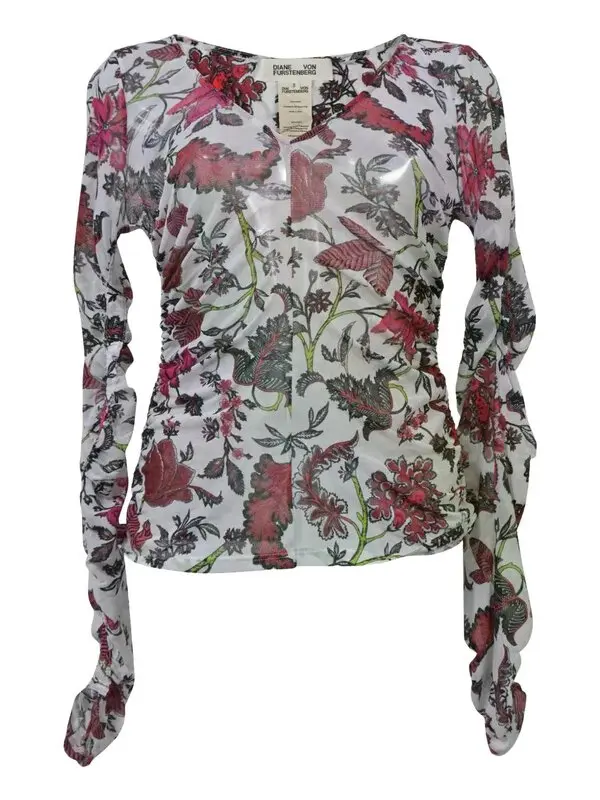 Diane Von Furstenberg Floral-print Top - White