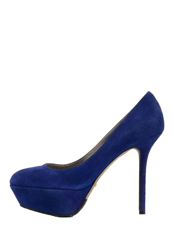 SERGIO ROSSI Platform Suede Pumps - Blue
