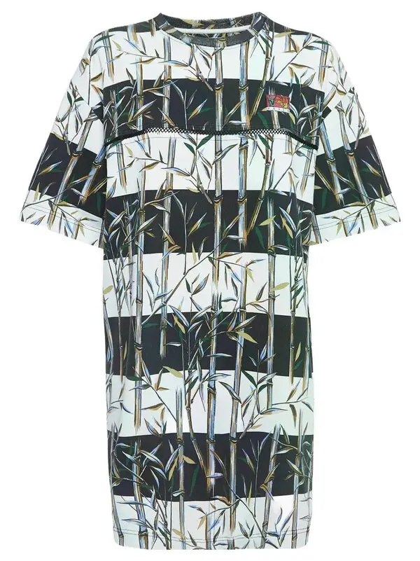 Kenzo Pre-owned Bamboo-print Dress - White