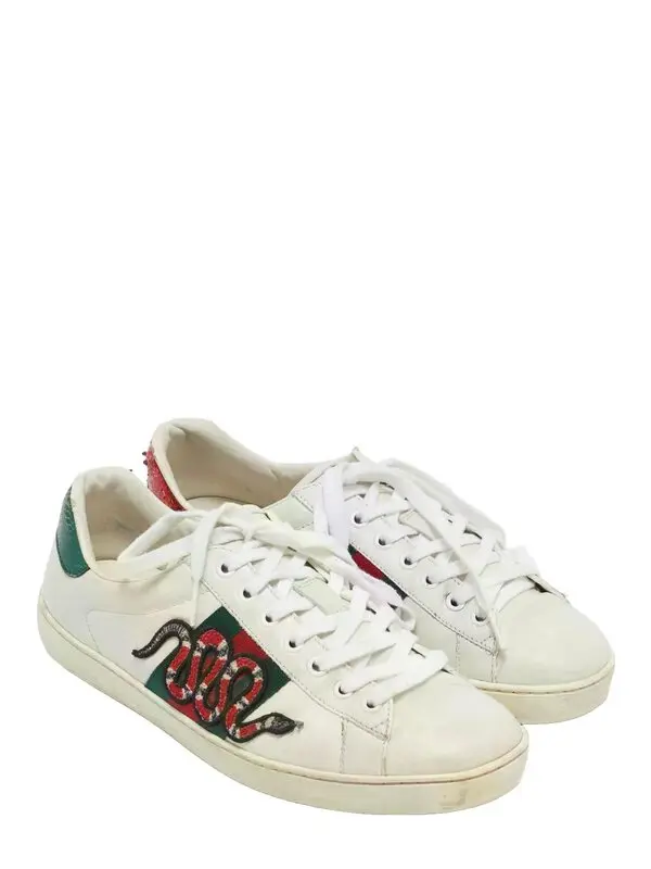 Gucci Ace Leather Sneakers - White
