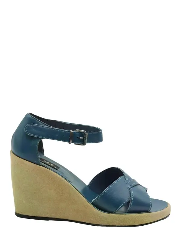 A.p.c. Cross-straps Wedge Sandals - Blue