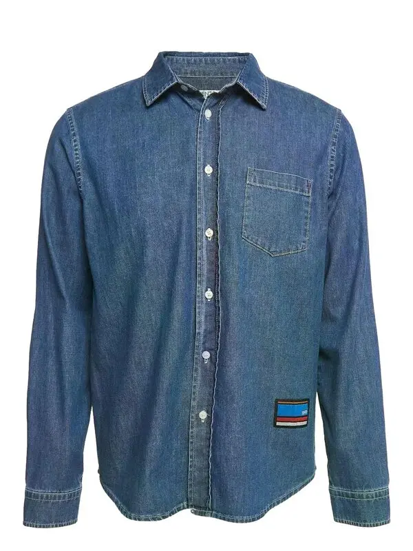 Kenzo Striped Denim Shirt - Blue