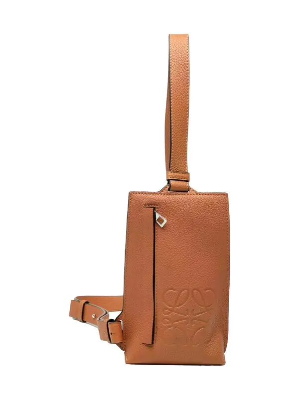 Loewe Soft Grained Calfskin Vertical T Pocket Crossbody Bag - Brown