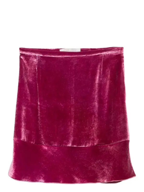 Miu Miu 00s Velvet Mini Skirt - Pink
