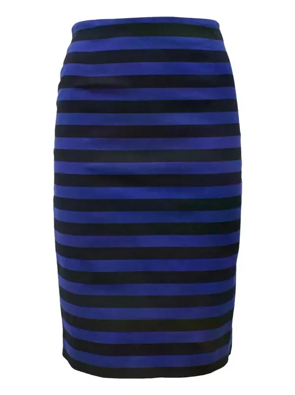 Prada Striped Midi Skirt - Blue
