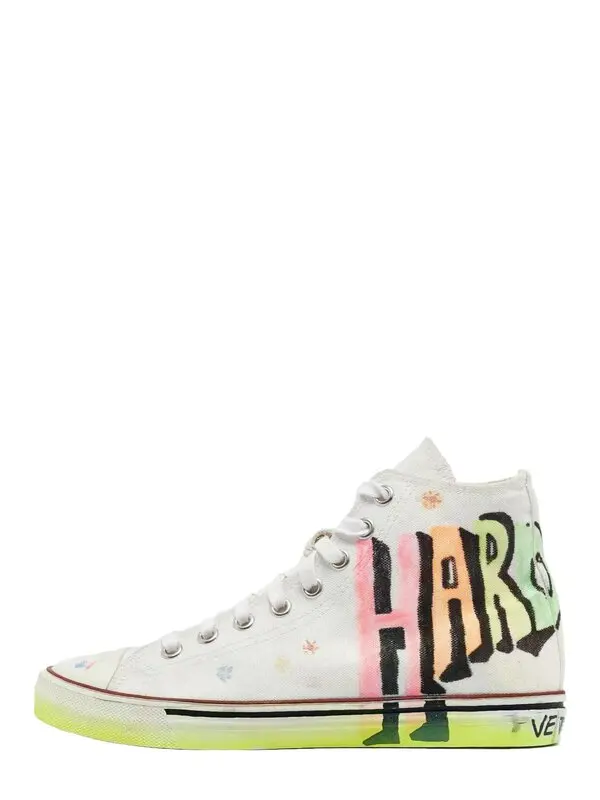 Vetements Canvas Printed Sneakers - White