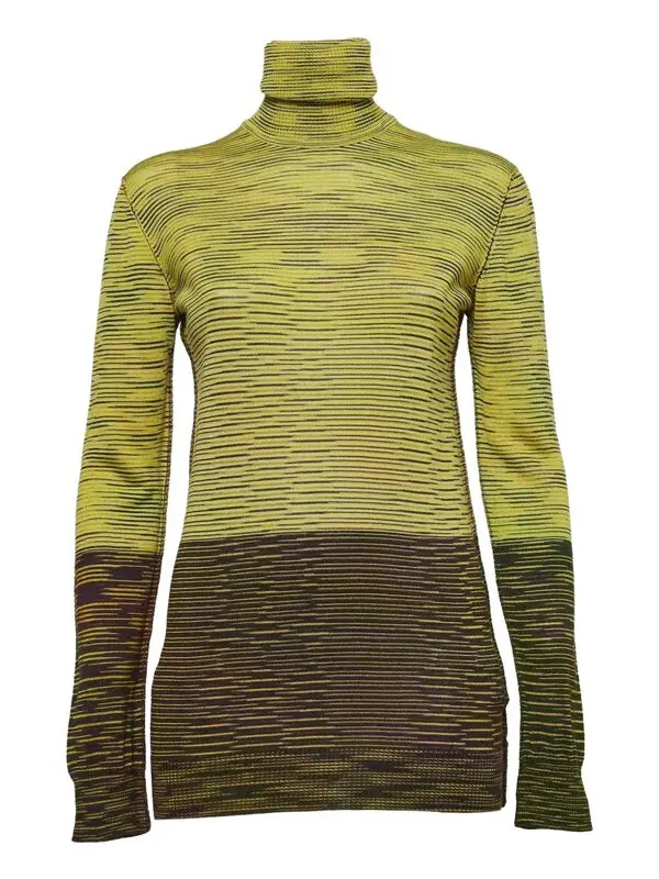 Missoni Striped Turtleneck Top - Green