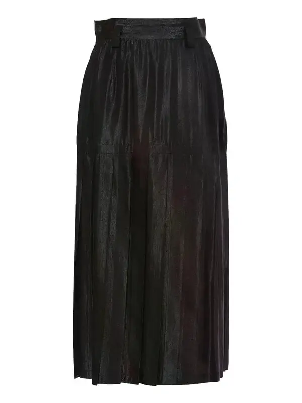 Versace 1980s Silk Midi Skirt - Black