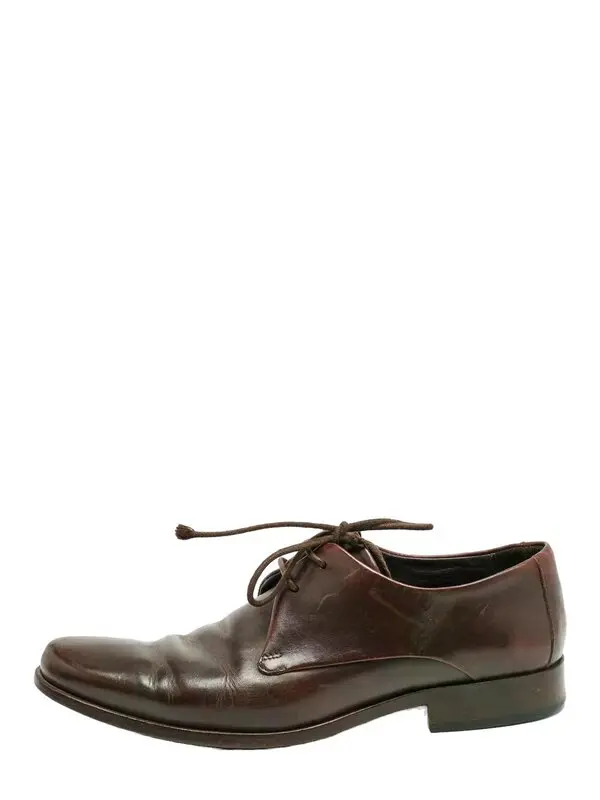 Giorgio Armani Leather Oxford Shoes - Brown