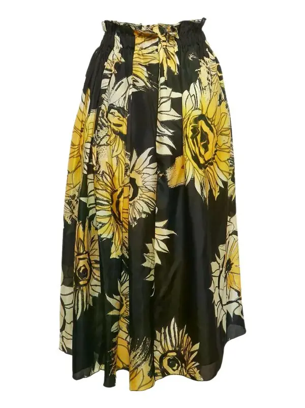 N°21 Sunflower-print Skirt - Black