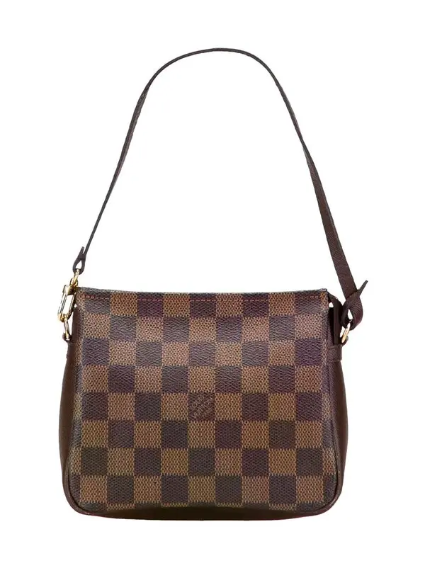 LOUIS VUITTON 2001 Damier Ebene Trousse Pochette Handbag - Brown