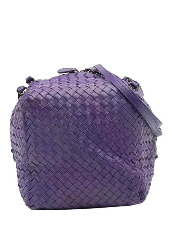 Bottega Veneta Nappa Intrecciato Cube Crossbody Bag - Purple
