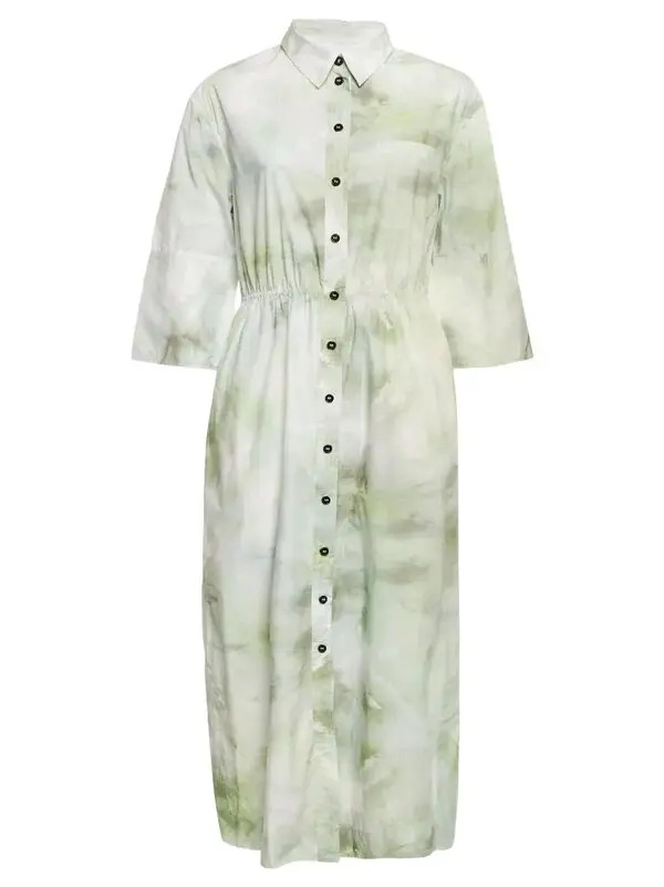 GANNI Tie-dye Shirt Dress - Green