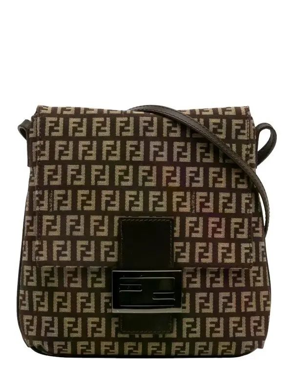 Fendi 2000-2010 Zucchino Canvas Crossbody Bag - Brown