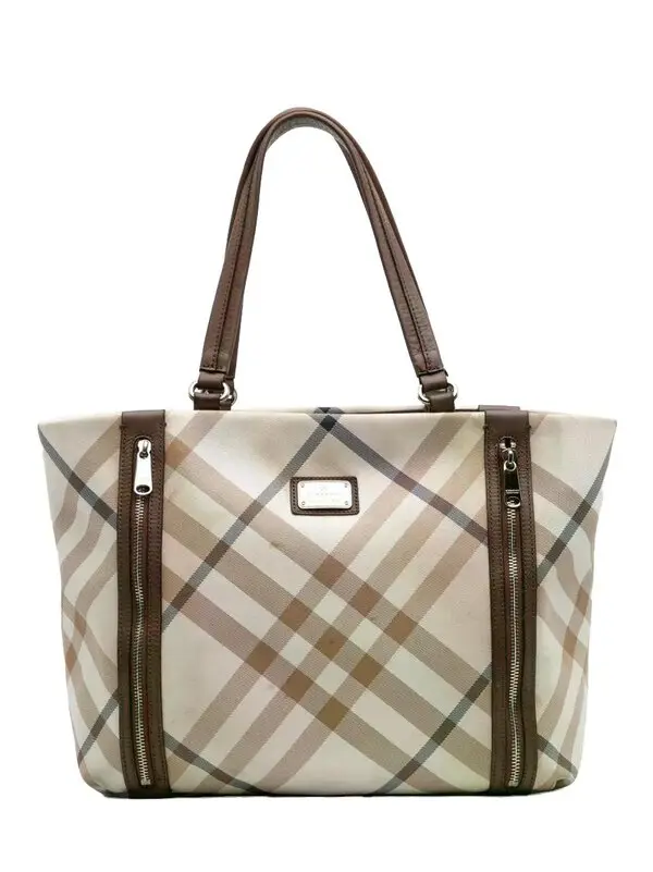 Burberry Supernova Check Canvas Tote Bag - Brown