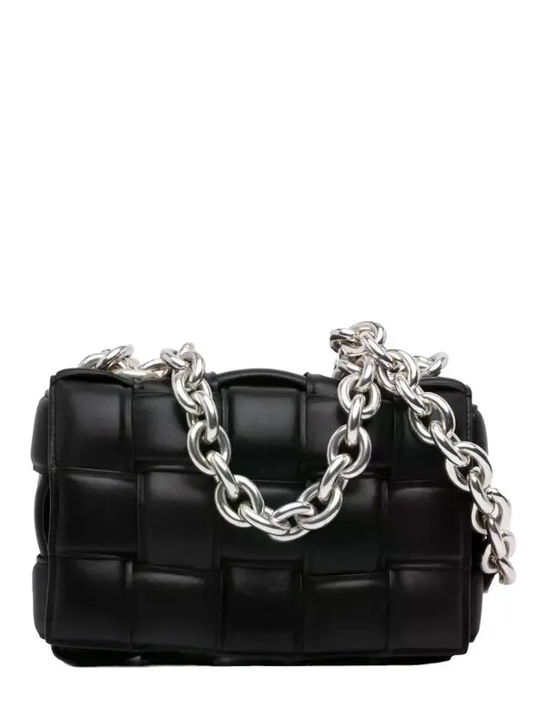 Bottega Veneta Nappa Intrecciato Padded Chain Cassette Satchel - Black