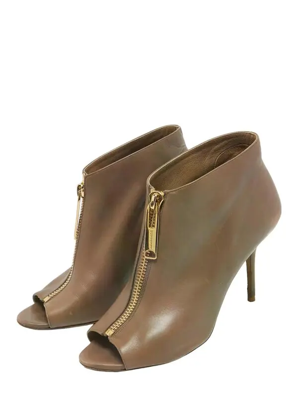 Burberry 110mm Zip-up Peep-toe Boots - Brown