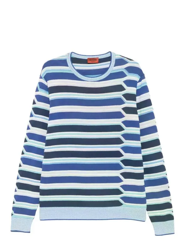 Missoni 2000s Striped Knit Sweater - Blue