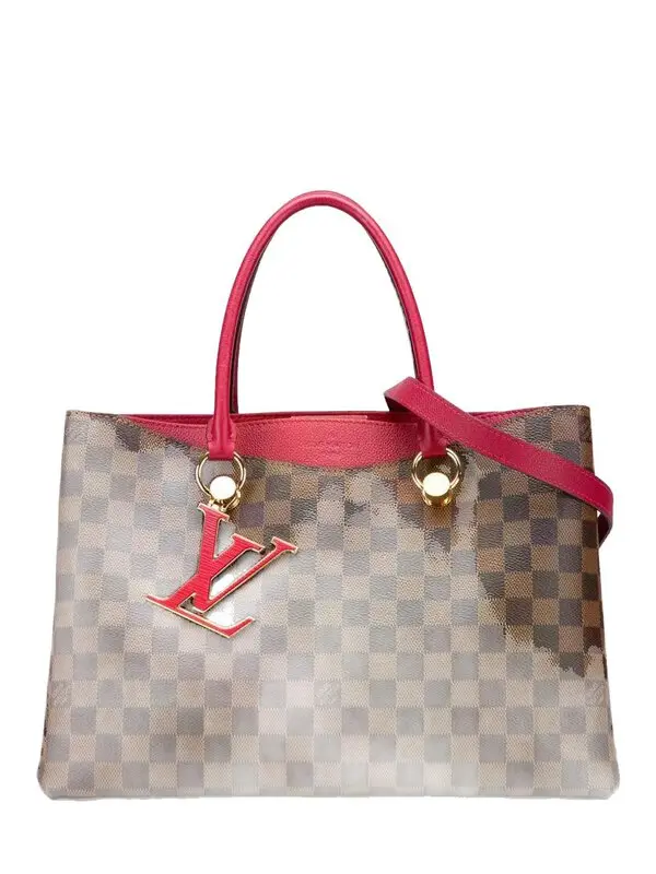 LOUIS VUITTON Damier Ebene Riverside Satchel - Brown