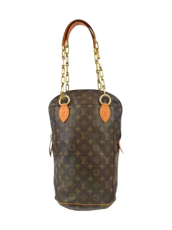 LOUIS VUITTON X Karl Lagerfeld Monogram Leather Punching Pm Handbag - Brown