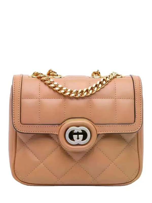 Gucci Mini Leather Deco Chain Shoulder Bag - Brown