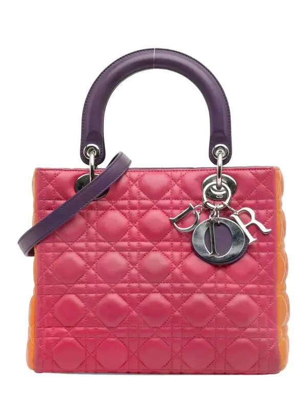Dior Pre-owned Tricolor Lambskin Cannage Lady Satchel - Multicolour