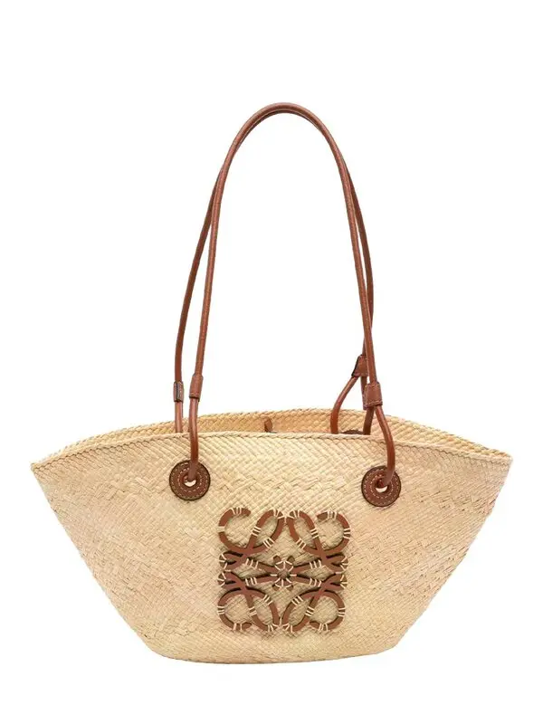 Loewe Small Anagram Raffia Tote Bag - Brown