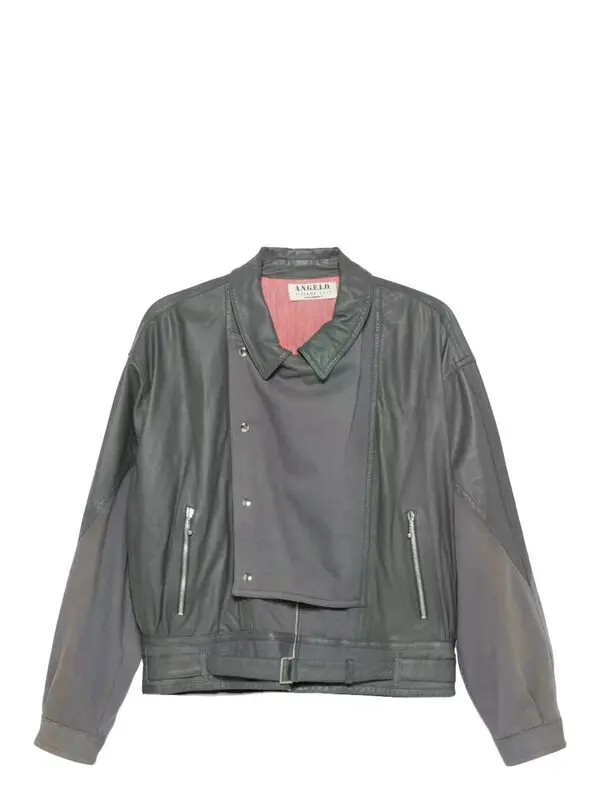 A.N.G.E.L.O. VINTAGE CULT 1980s Leather Panelled Jacket - Grey