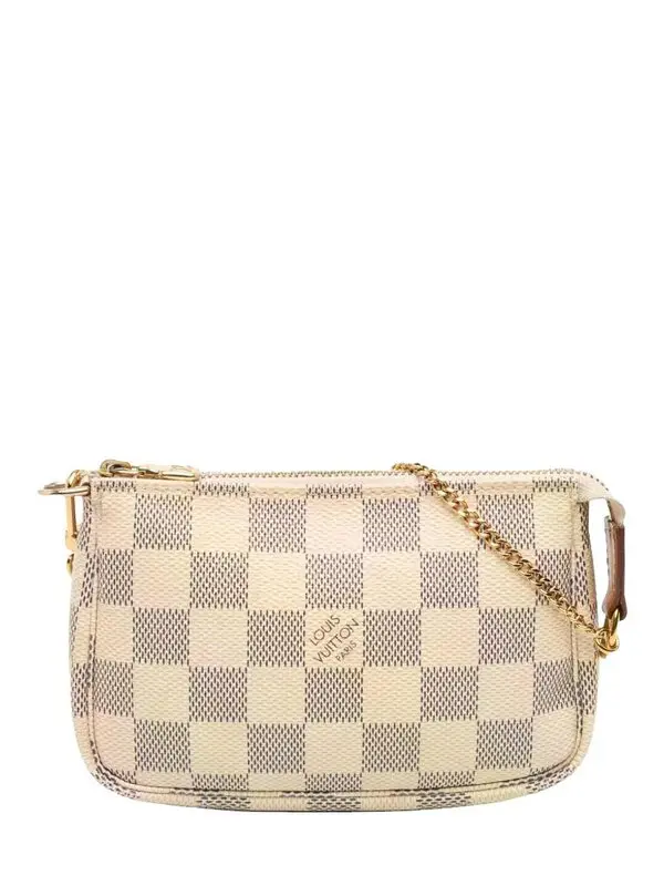LOUIS VUITTON Damier Azur Mini Pochette Accessoires Handbag - White