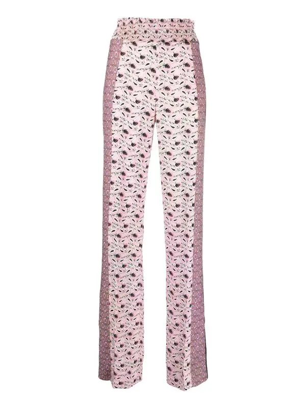 Prada Paisley-print Wide-leg Trousers - Pink