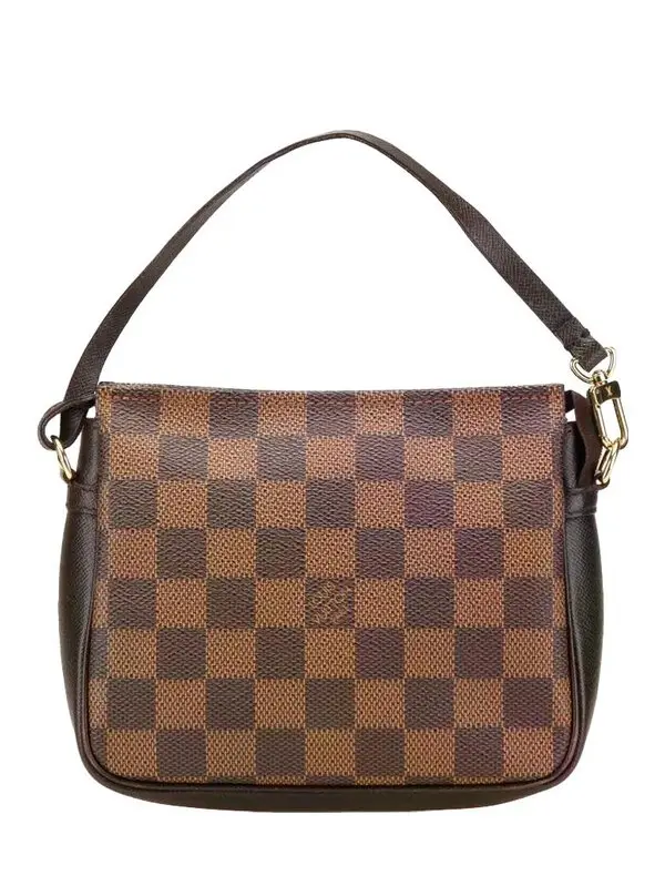 LOUIS VUITTON 1998 Damier Ebene Trousse Pochette Handbag - Brown