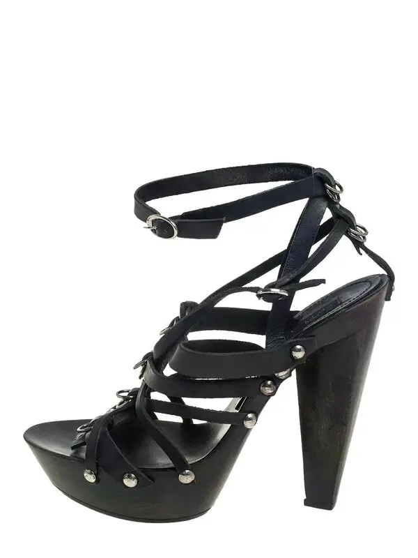 Etro Leather Platform Sandals - Black