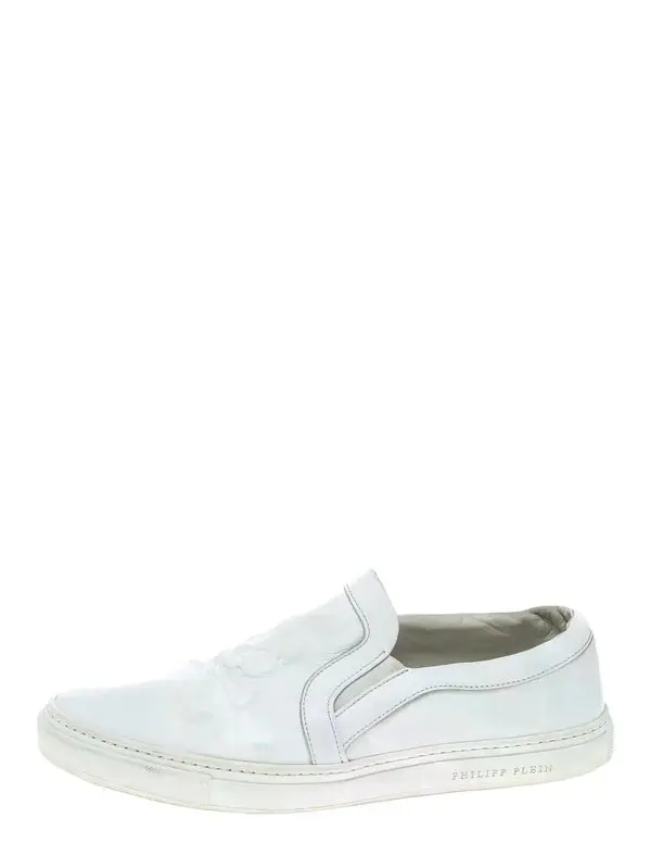 Philipp Plein Leather Slip-on Sneakers - White