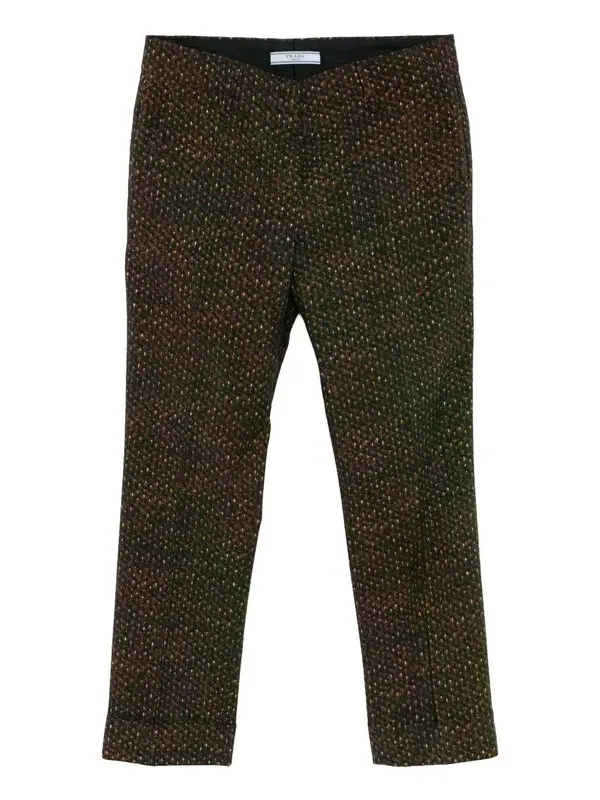 Prada Printed Cropped Trousers - Brown