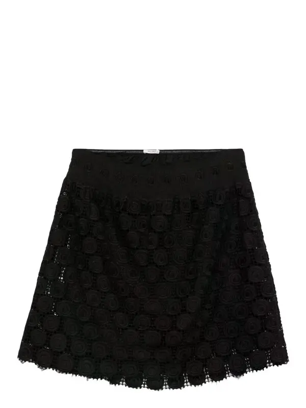 Miu Miu 2000s Broderie-anglaise Mini Skirt - Black