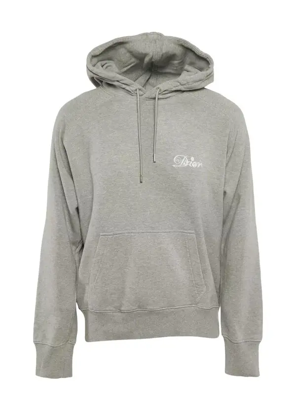 Dior Logo-embroidered Hoodie - Grey