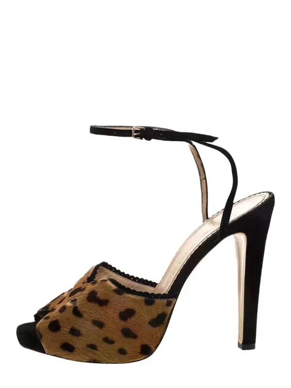 CHARLOTTE OLYMPIA Leopard-print Heeled Sandals - Brown