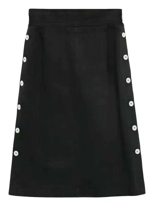 Saint Laurent 1970s Denim Midi Skirt - Black