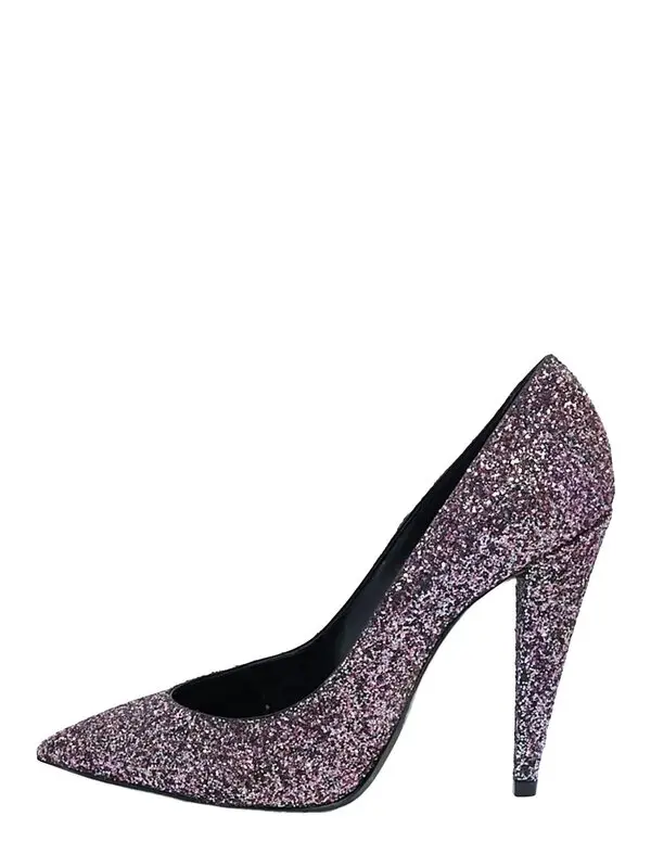 Saint Laurent Glitter Pointed-toe Pumps - Purple