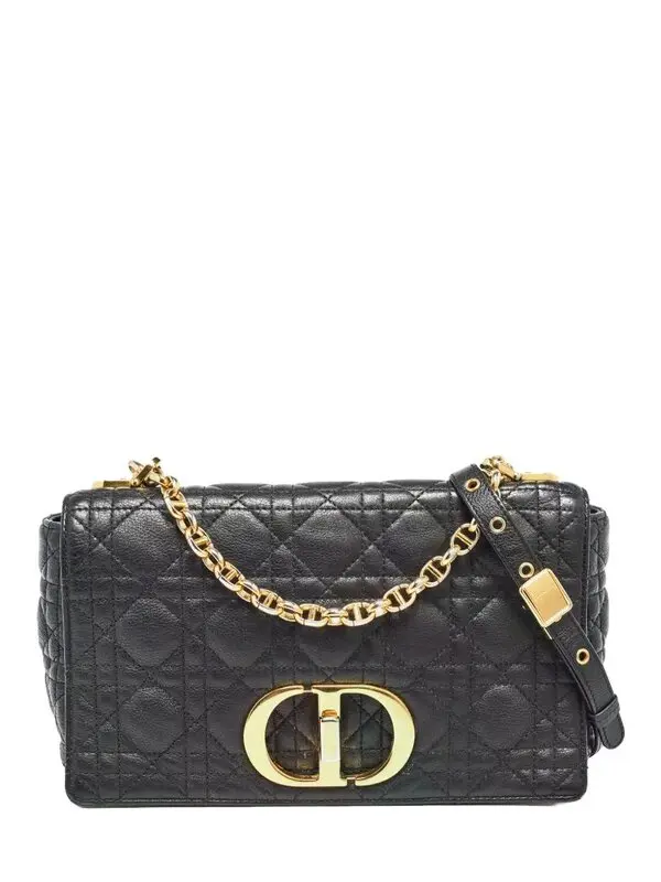Dior Cannage Caro Shoulder Bag - Black