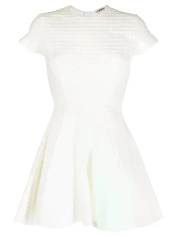 Miu Miu Jacquard A-line Dress - White