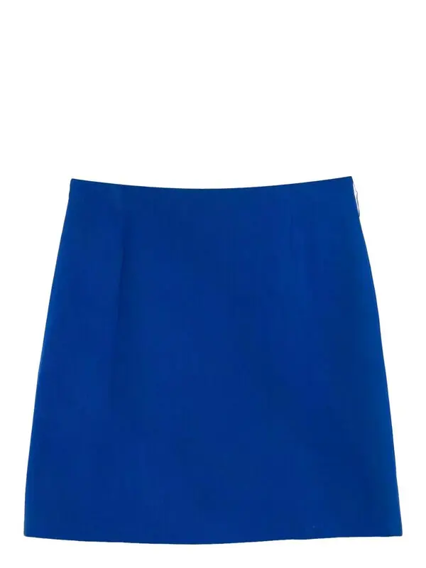 Versace 1990s Wool Mini Skirt - Blue
