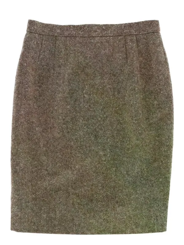 Valentino Garavani 1980s Mélange Wool Skirt - Neutrals
