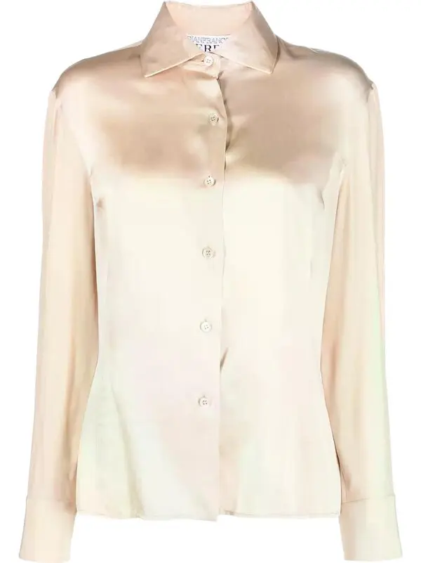 Gianfranco Ferre 1990s Silk Button-up Shirt - Neutrals