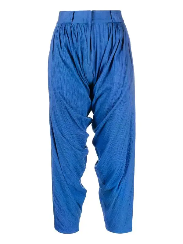 Versace 1970s Draped Cropped Trousers - Blue