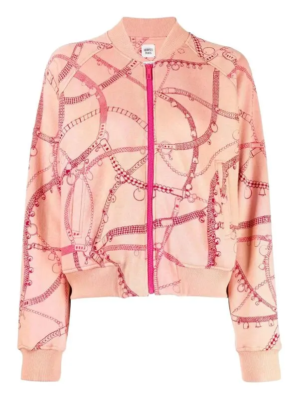 Hermès Bridle-strap Print Zip-up Jacket - Pink