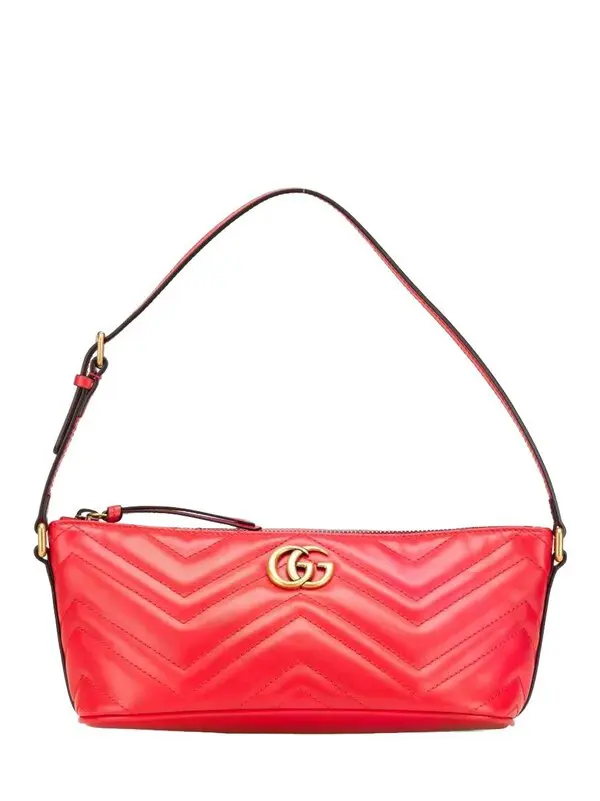 Gucci Gg Marmont Matelassé Leather Shoulder Bag - Red