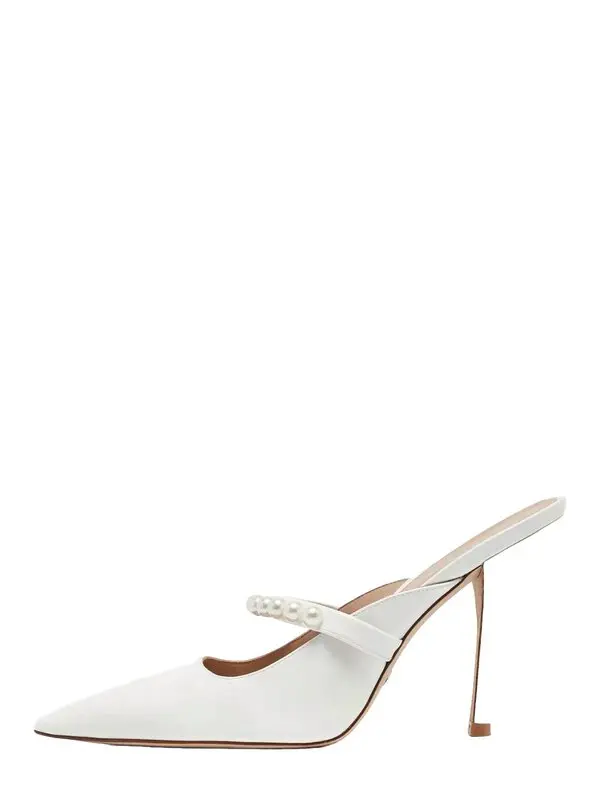 STUART WEITZMAN 110mm Pearl-strap Pointed-toe Mules - White